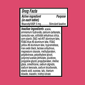 Women's Laxative Tablets, Bisacodyl 5mg 200ct (Two 100ct Bottles) by Equate Compare to Dulcolax Pink
