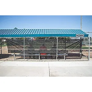 PowerNet Fence Shade Net Cover | Portable Baseball Softball Dugout Sun Screen | 18.75 FT x 7 FT | Blocks Sun to Keep Players Cool | Easily Attach to Any Chain Link Fence with Included Bungee Ball Ties