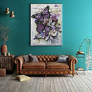 Stamped Cross Stitch Kits,Flowers Needlepoint Butterfly Counted Cross Stitch Kits for Adults Beginners,Full Range of Cross-Stitch Stamped Kits Needlecrafts for Home Wall Decor Cross Stitch Patterns