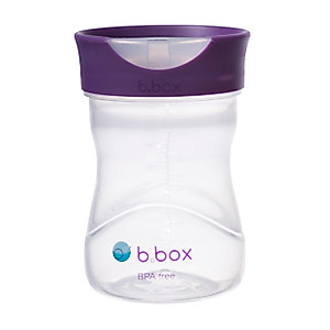 b.box Toddler Training Cup: Free Flow Opening, Great Transition from Sippy Cup to Big Kid Cup. BPA Free, Dishwasher safe. Ages 12+ months (Grape, 8oz)