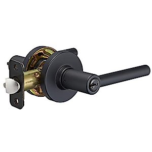 Amazon Basics Contemporary Madison Door Lever, Entry, Matte Black