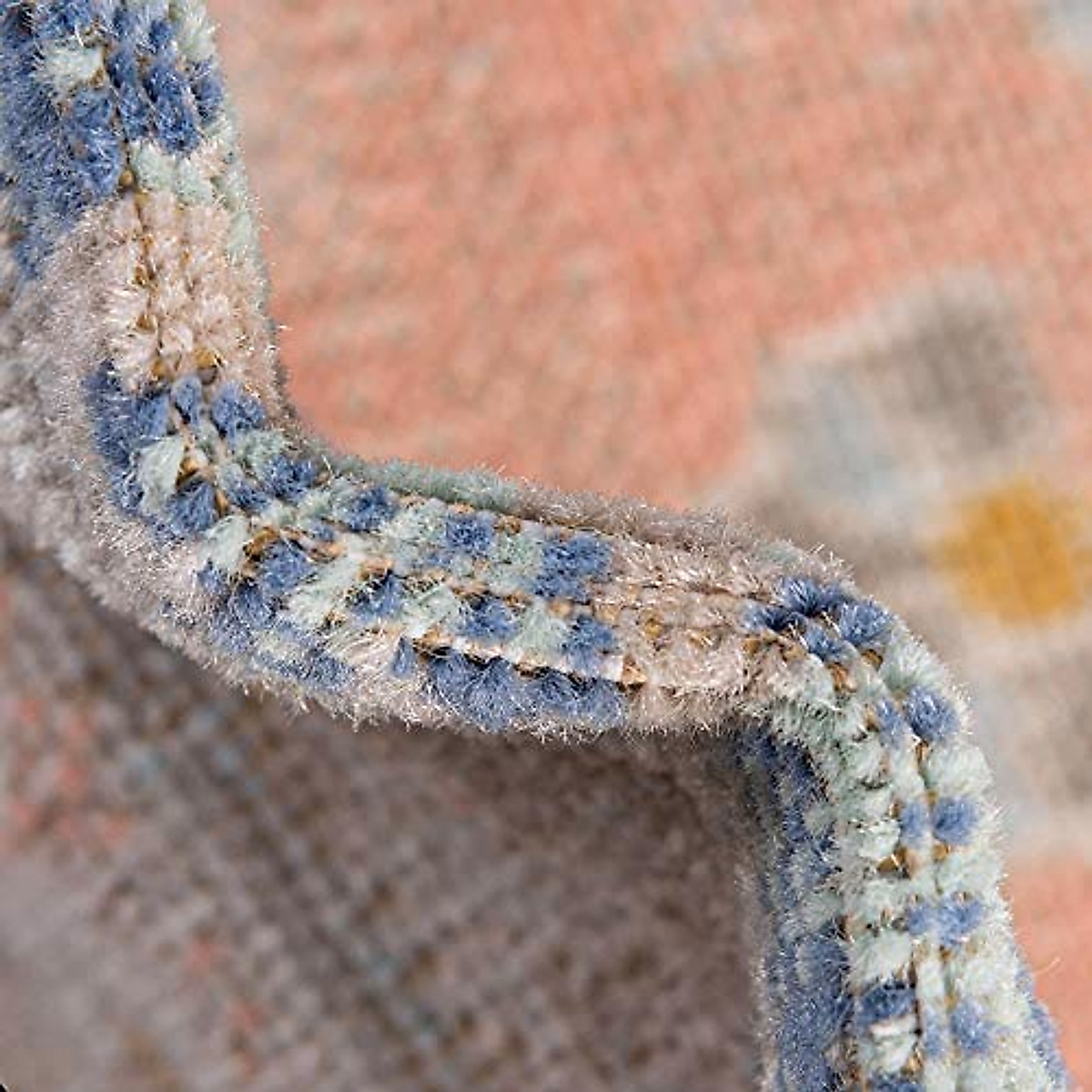 Unique Loom Whitney Collection Area Rug - Geneva (7' 10" x 10' Rectangle, French Blue/ Beige)