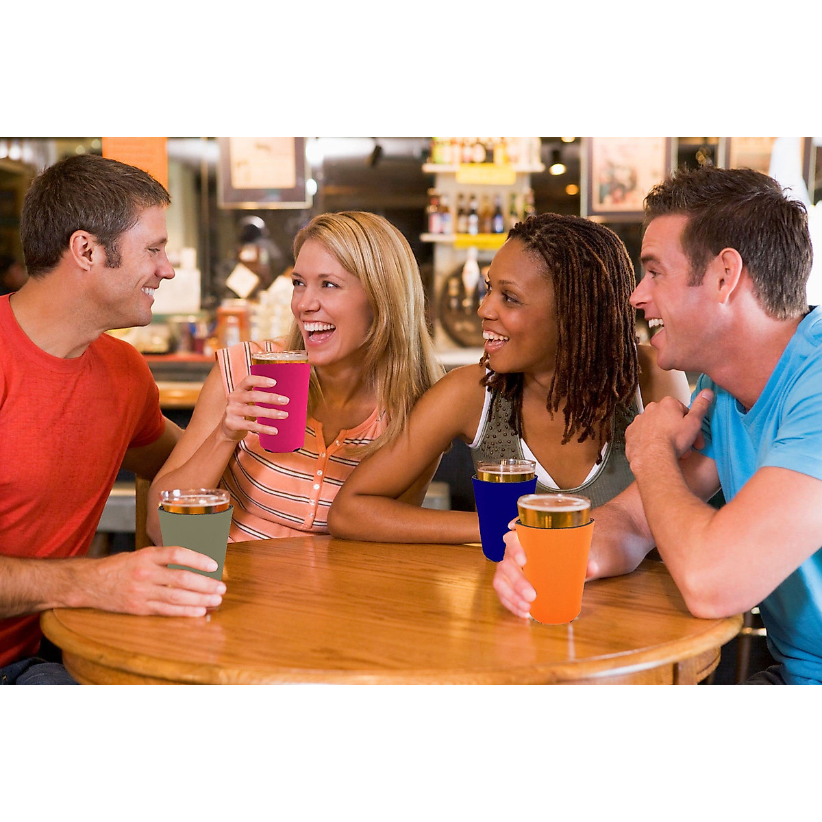 Blank Foam Pint Glass Coolie (6 Pack, Royal Blue)