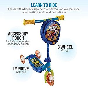 PlayWheels Paw Patrol 3-Wheel Scooter w/Light Up Wheels, Chase
