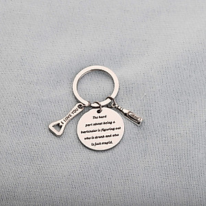 AKTAP Bartender Gift Funny Bartender Keychain Mixologist Gift For Women Men BFF Women Jewelry Waitress Gift (Funny Bartender Keychain)