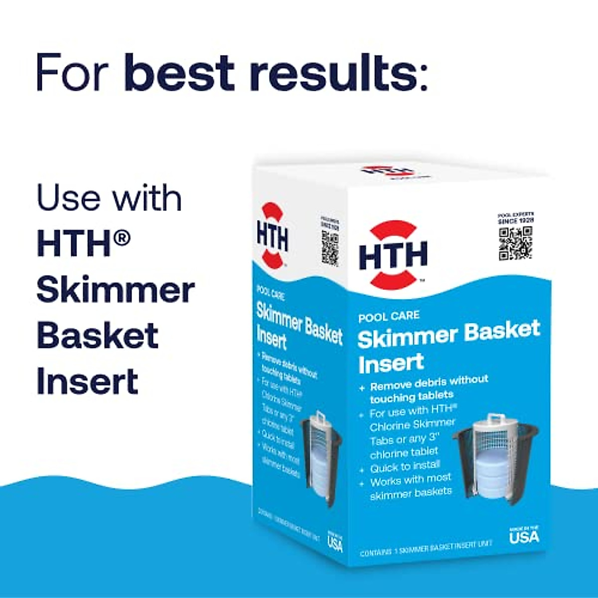 HTH Pool Care Chlorine Skimmer Tabs, Swimming Pool Chlorinating Visibly Brilliant Sanitizer, Controls Bacteria and Algae, 5.5 lbs.