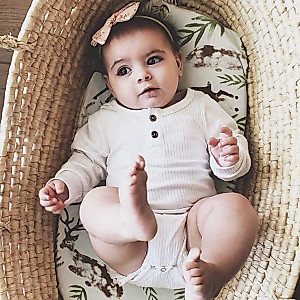 Lala Bear Baby Girl Boy 2 Pack Solid Long Sleeve Romper Bodysuit Clothes Black & White 12-18 Months