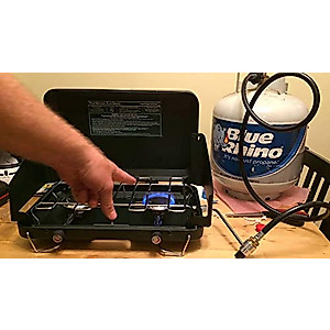 Hiland GA09 Propane Tank Adapter Hose 10 Ft, w/Adapters, Black, One Size Fits All, Black