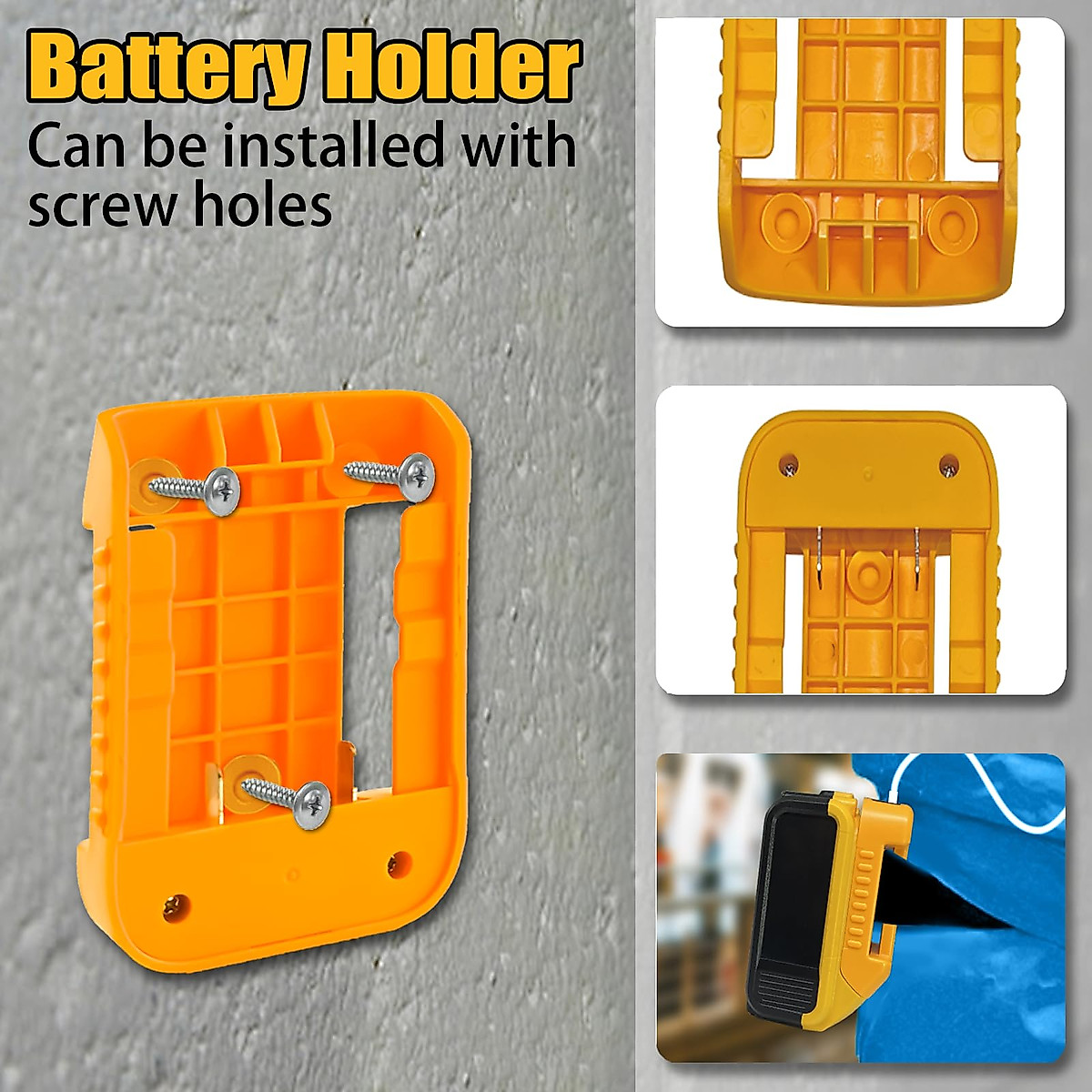Laimiao 2Pcs for Dewalt Battery USB Charger Adapter, Battery Holder for Dewalt 20V DCB200 DCB201, with Type-C and USB Fast Charging Adapter