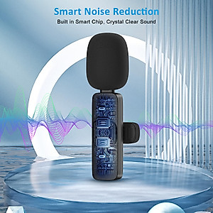 Wireless Lavalier Lapel Microphone for iPhone 15 Series/Android/Computer - Bluetooth Mini Phone Microphones for Video Recording - 2 Clip on Mics with USB C Interface for Tiktok YouTube Vlog