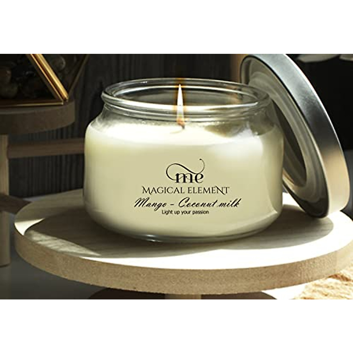 Magical Element Mango & Coconut Milk Scented Soy Candle, 10 oz Jar, 35+ Hour Burn Time