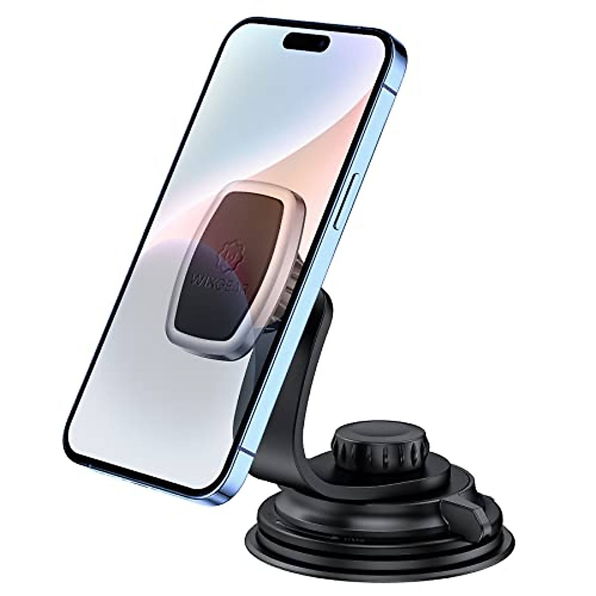 WixGear Universal Bendable Dashboard Magnetic Phone Car Mount, for Cell Phones and Mini Tablets with Strong Dashboard Lock (Newer 2023 Dashboard Model)