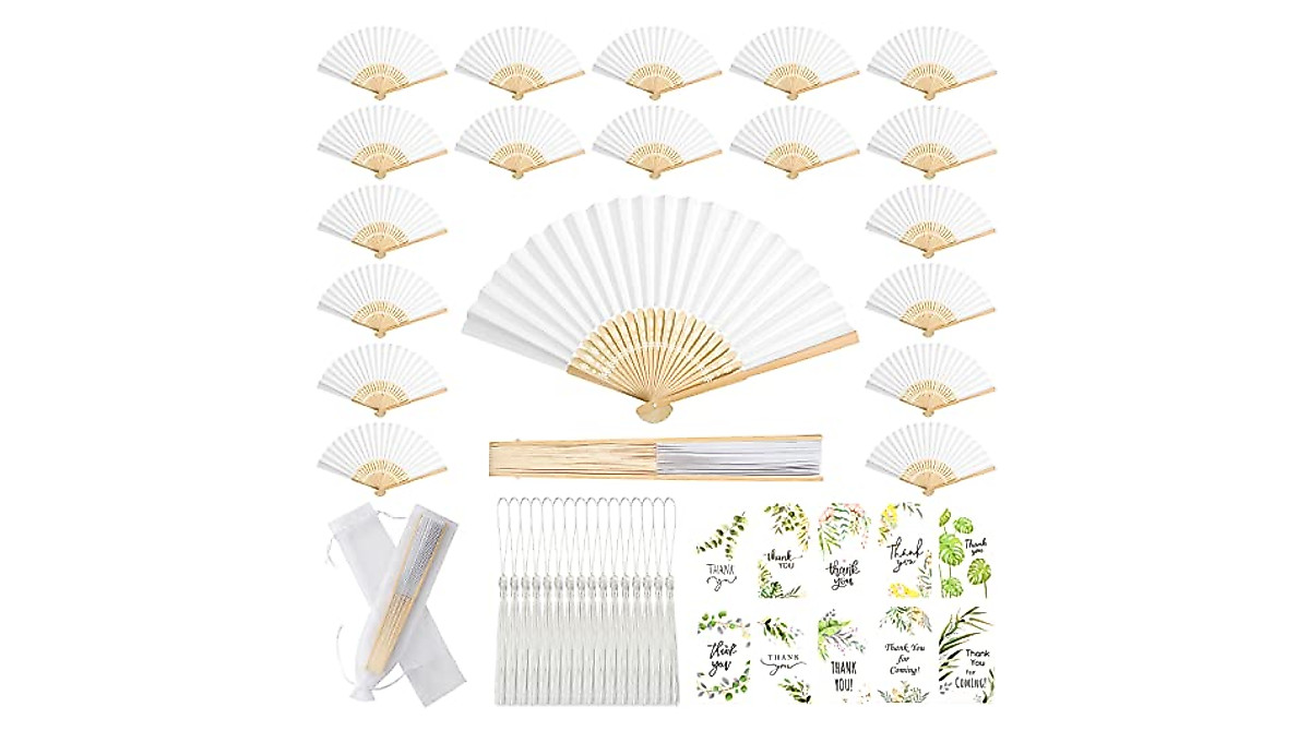 100 Set Folding Fans for Wedding & Party Favors | DIY
