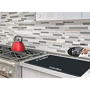 emolife Heat Resistant Mat for Air Fryer Site on, Thick Silicone Mats for Kitchen Counter, Countertop Protector, No-slip (Black)