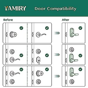 Smart Door Handle Lock with Keypad: Yamiry Fingerprint Smart Lock - Keyless Entry Door Lock for Front Door - Digital Door Lock - WiFi Door Lock with APP - Genarate Passcode Remotely - DIY Installation