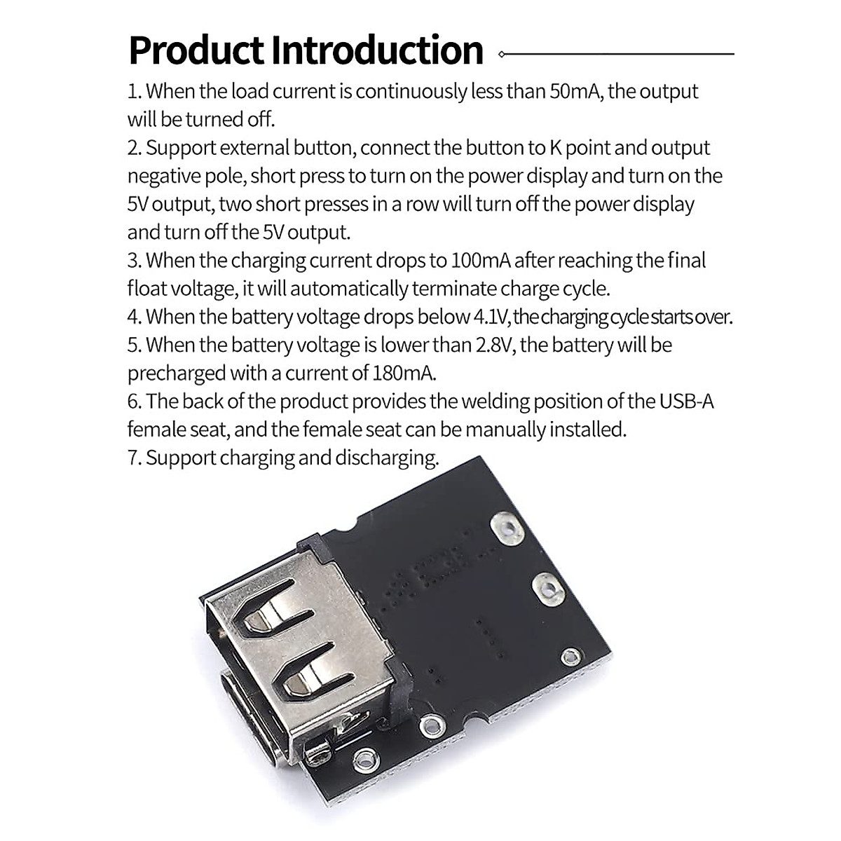 Teyleten Robot Type-C USB 5V 2A Boost Converter Step-Up Power Module Lithium Battery Charging Protection Board LED Display USB for DIY Charger (10PCS)