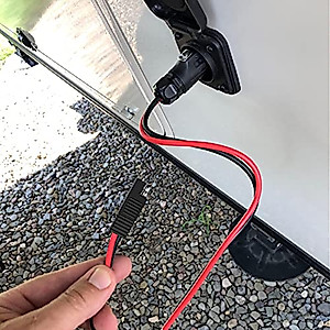 iGreely 2 Pin Power Industrial Circular Connector to SAE Cable with SAE Polarity Reverse Adapter for Solar Panel Trolling Motor Marine Boat Grand Design, Forrest River RV 10AWG 3Ft/0.9M