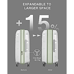 LUGGEX White Luggage Sets 3 Piece for Women - Expandable Carry on Luggage Set with Spinner Wheels - Lightweight Fashion Travel Companion