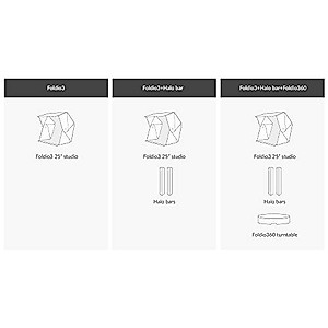 Foldio3 + 360 Studio Set (Photo lightbox Studio with 360 Photography Turntable Set / 25inch Photo Light Box / 10inch Bluetooth 360 Turntable Included | ORANGEMONKIE)