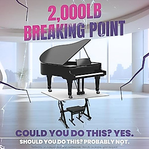 Liquid Stands Piano Keyboard Stand and Bench Set - Portable Heavy Duty Music Stand for 54-88 Key Electric Pianos and Adjustable Piano Bench, Stool - Sturdy Keyboard Music Stand w/ Wheels and Seat