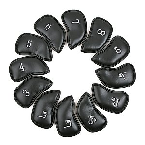 Intech 12-Piece Thick Synthetic Leather Golf Iron Head Cover Set Fit All Brands (TaylorMade, Callaway, Ping, Titleist, Cobra and more)