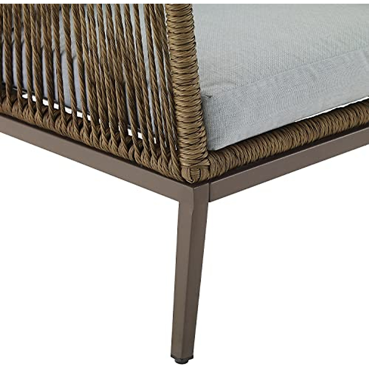 Crosley Furniture Haven 2-Piece Outdoor Chair Set, Wicker Patio Chairs for Conversation, Porch, Deck, Light Brown with Light Gray Cushions