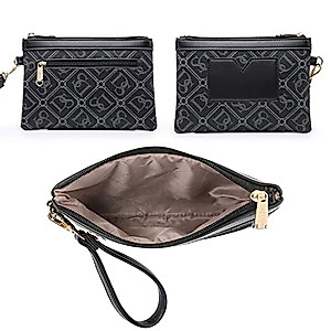 Dasein Womens Backpack Purse Casual Travel School Daypack with Matching Wristlet 2Pcs Set (DS-Black)