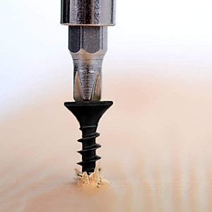 #8 x 2 Inch Wood Screw 100PCS Black Phosphate Coated Stainless Flat Truss Head Fast Self Tapping Drywall Screws by SG TZH