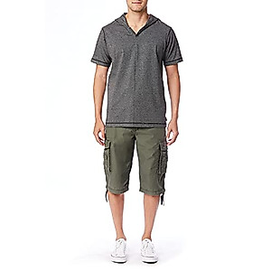 Unionbay Men's Cordova Belted Messenger Cargo Short - Reg and Big and Tall Sizes, military, 36