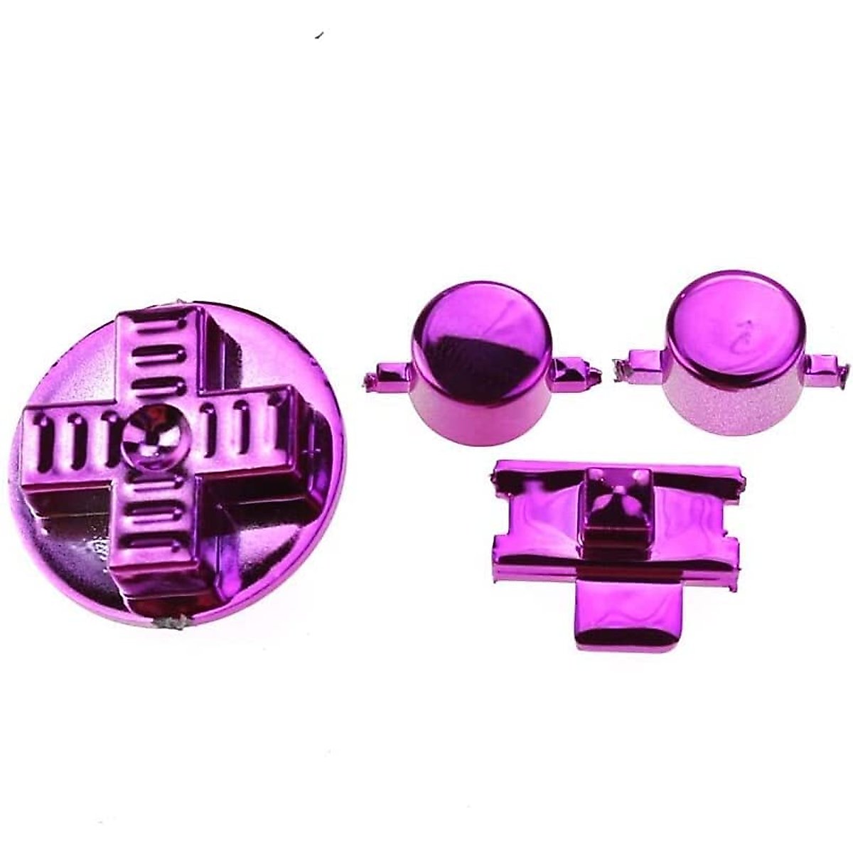 Limentea Chrome Buttons A B D-Pad Direction Keypads Power ON Off Buttons for Gameboy GB DMG-01 Replacement (Chrome Rose Red)