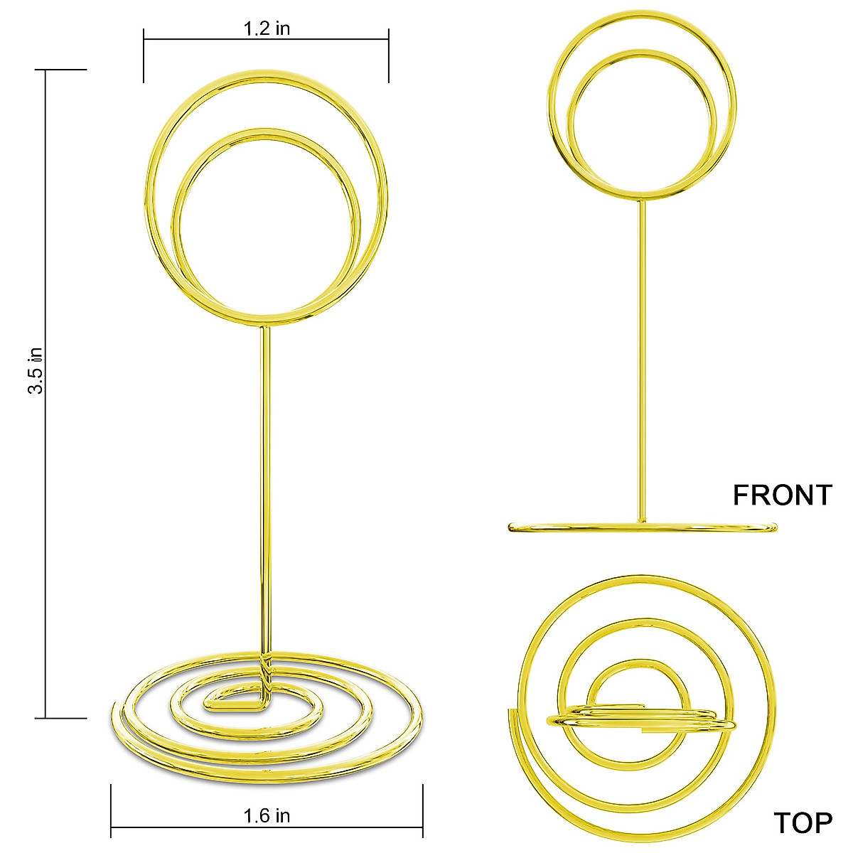 30Pcs 3.35 Inches Table Number Holders Place Card Holders, Gold Steel Clips for Table Numbers, Picture Holders for Tables, Card Holders for Centerpieces, Wedding, Party, Birthday