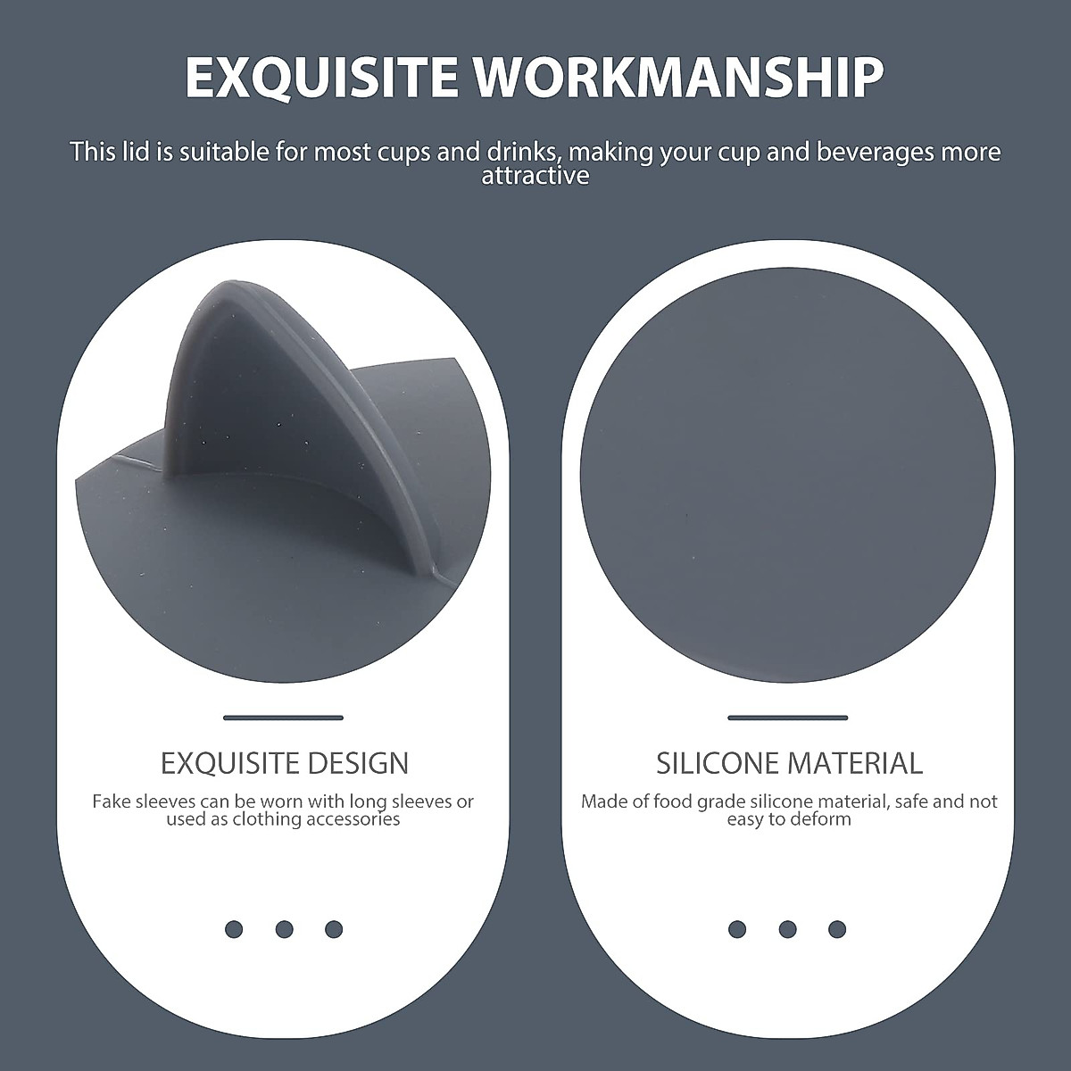 3pcs Cup Lid Silicone Lids for Cups Coffee Mug Lid Glass Coffee Tumbler Silicone Mug Cover Cup Seal Lid Glass Tea Cups Leak-proof Bottle Lid Wide Mouth Suction Bowl