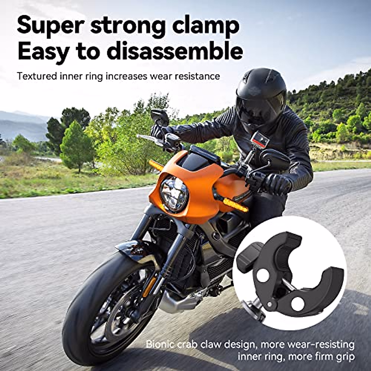 TELESIN Camera Clamp Handlebar Bike Mount 360° Double Ballhead Magic Arm with 1/4"-20 Thread for Motorcycle Monitor Canon Nikon DSLR/Gopro/LED Lights/Ronin-M/Ronin MX/Freefly MOVI