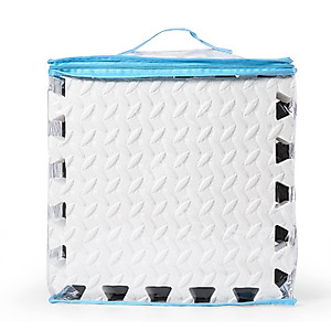 Tamiplay Foam Play Mat for Baby, 0.4 Inch EVA Soft Non-Toxic Baby Playmat, Interlocking Floor Mats, Solid Colored Foam Puzzled Floor Mats, Baby Play Mat Exercise Mats, 16 Tiles(White/Black)