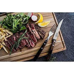 Tramontina 6 pcs Table Fork Dining Kitchen Stainless Steel Treated Wood Handle (Brown)