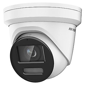 HIK-VISION IP Camera DS-2CD2387G2-LU 4K 8MP PoE IP Turret Dome Camera, 247 Full Color Night Version, 2.8mm Lens, IP67, IK10, H.265+, WDR Built in Mic, English Version Compatible with Hik Vision NVR