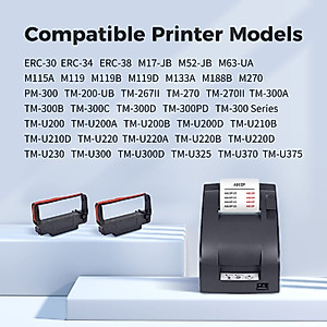 myCartridge 24 Pack ERC30 ERC-30 ERC 30 34 38 B/R Compatible with Ribbon Cartridge Used with Epson ERC30/ERC34/ERC38,TM-U220,Bixolon GRC-220BR,M188B,BTP-M300 Printer (Black and Red)