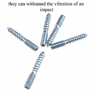 Yadaland M8x50mm Length Hanger Bolts with Slots Inserted Easily Convenient Adjust Sturdy Connection Double Headed Self Tapping Screw Carbon Steel 7 PCS for Furniture Frame Raise up Couch Legs