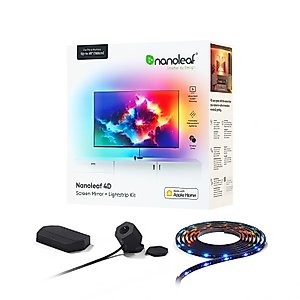 Nanoleaf 4D - TV Sync Camera and Smart Addressable Gradient Lightstrip Kit, Immersive TV LED Backlights, Bias Lighting for Home Theatre & Console Gaming (Up to 65" TVs and Monitors)
