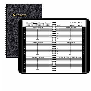AT-A-GLANCE 2017 Weekly Appointment Book, Black, 4 7/8 x 8 Inches (70-075-05)