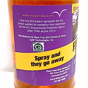 Bird Repellent Spray Concentrate, Residential Bird Problem Solution by Flock Free, 32 oz Concentrate, Makes up to 16 gallons