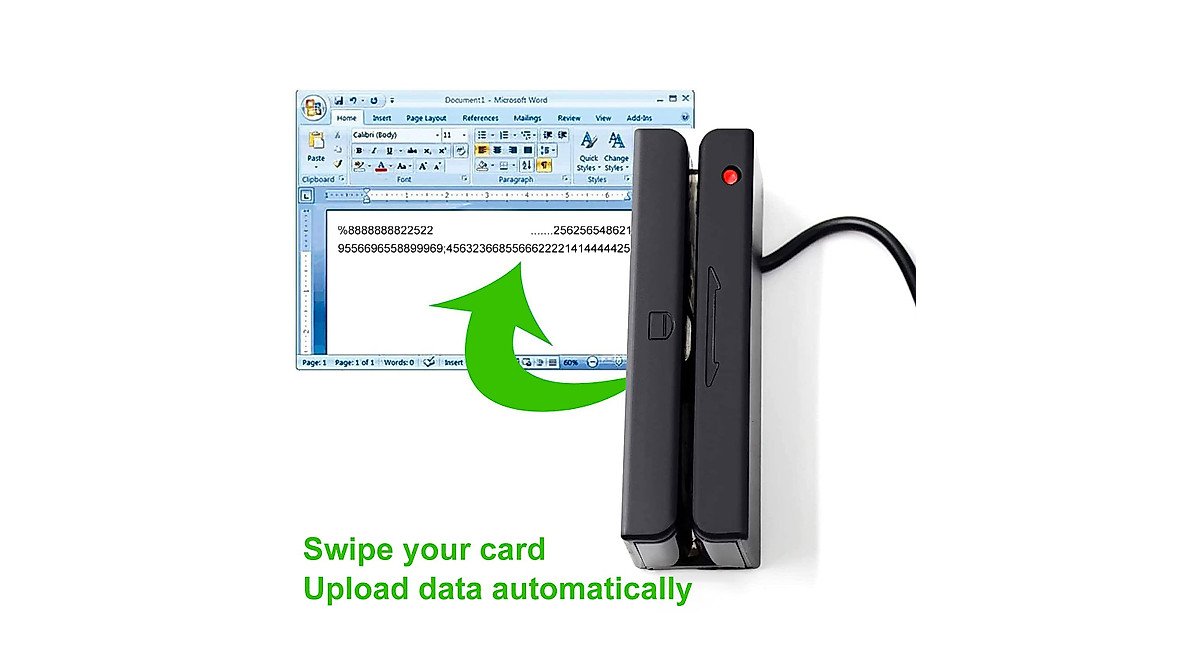 USB Magnetic Stripe Card Reader 3-Track POS Credit Card Swipe Reader