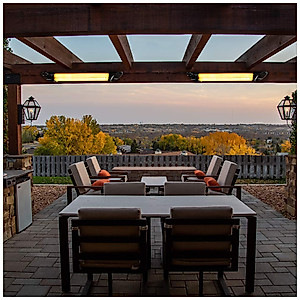 Electric Patio Heater – Infrared Heater Outdoor and Indoor Use – 1500W Veito Wall Mount Heater with Remote (Black)