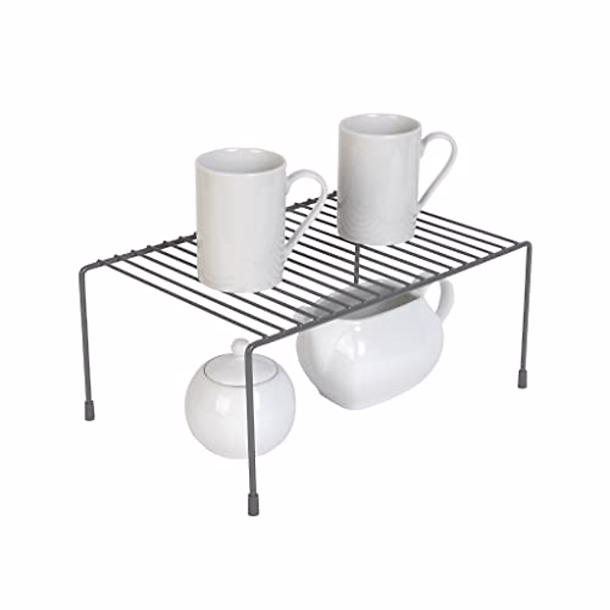 Smart Design Classic Storage Shelf – Medium (8.5 x 13.25 in.), Charcoal Gray – Steel Pantry Organizer with Rust-Resistant Finish and Non-Slip Feet for Easy Home Organization and Storage