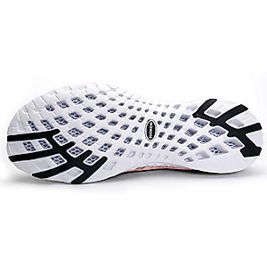 SUOKENI Women's Quick Drying Slip On Water Shoes for Beach or Water Sports Orange Pink,Size:US 7.5/EU 38