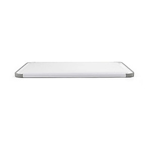 KitchenAid Classic Plastic Cutting Board with Perimeter Trench and Non Slip Edges, Dishwasher Safe, 11 inch x 14 inch, White and Gray