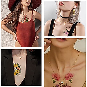 Roarhowl Extra Large Temporary Tattoo for Women Girls Sexy tattoo Flower Waterproof Fake Tattoos fake Tattoo