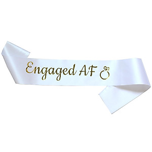 Jozlynn Engaged AF Sash, Couple Wedding Party, Bridal Shower, Bachelorette, Engagement Party Accessory, Engagement Gift for Women, Bride, Groom-to-Be (1)