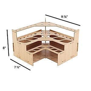 Mezzo Artist Paint and Brush Rack - Wood Grain Laminate Multi Layer Desk Stand Professional Storage Display Organizer for Paintbrushes and Paint Tubes - Mezzo Artist Paint and Brush Full Rack