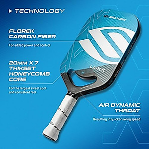 Selkirk LUXX Control Pickleball Paddle | Florek Carbon Fiber Pickleball Paddle with a Polypropylene X7 Core | The Pickle Ball Paddle Designed for Ultimate Power & Control | Invikta Blue